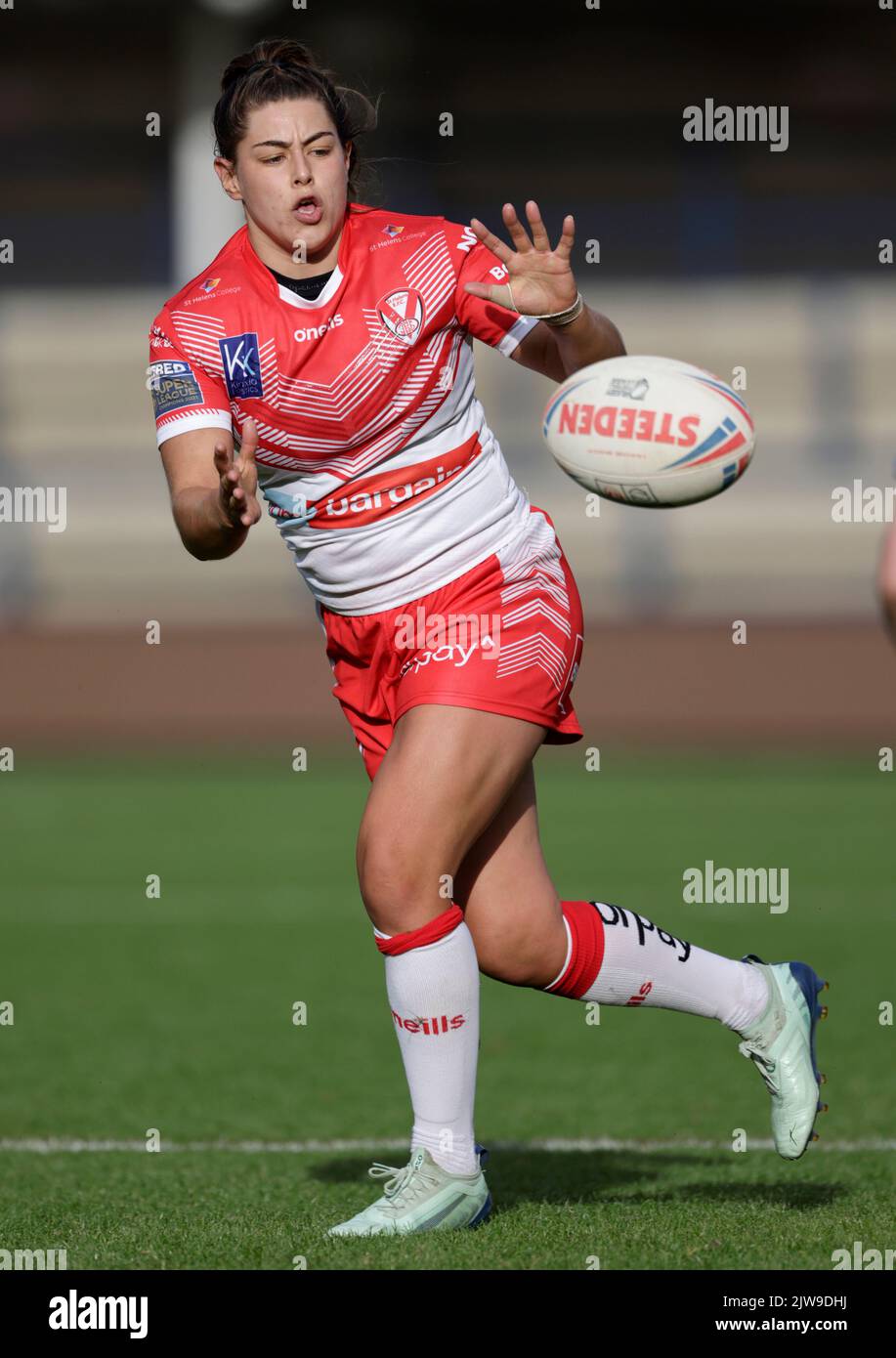 St Helens’ Emily Rudge in action during the Betfred Women's Super ...