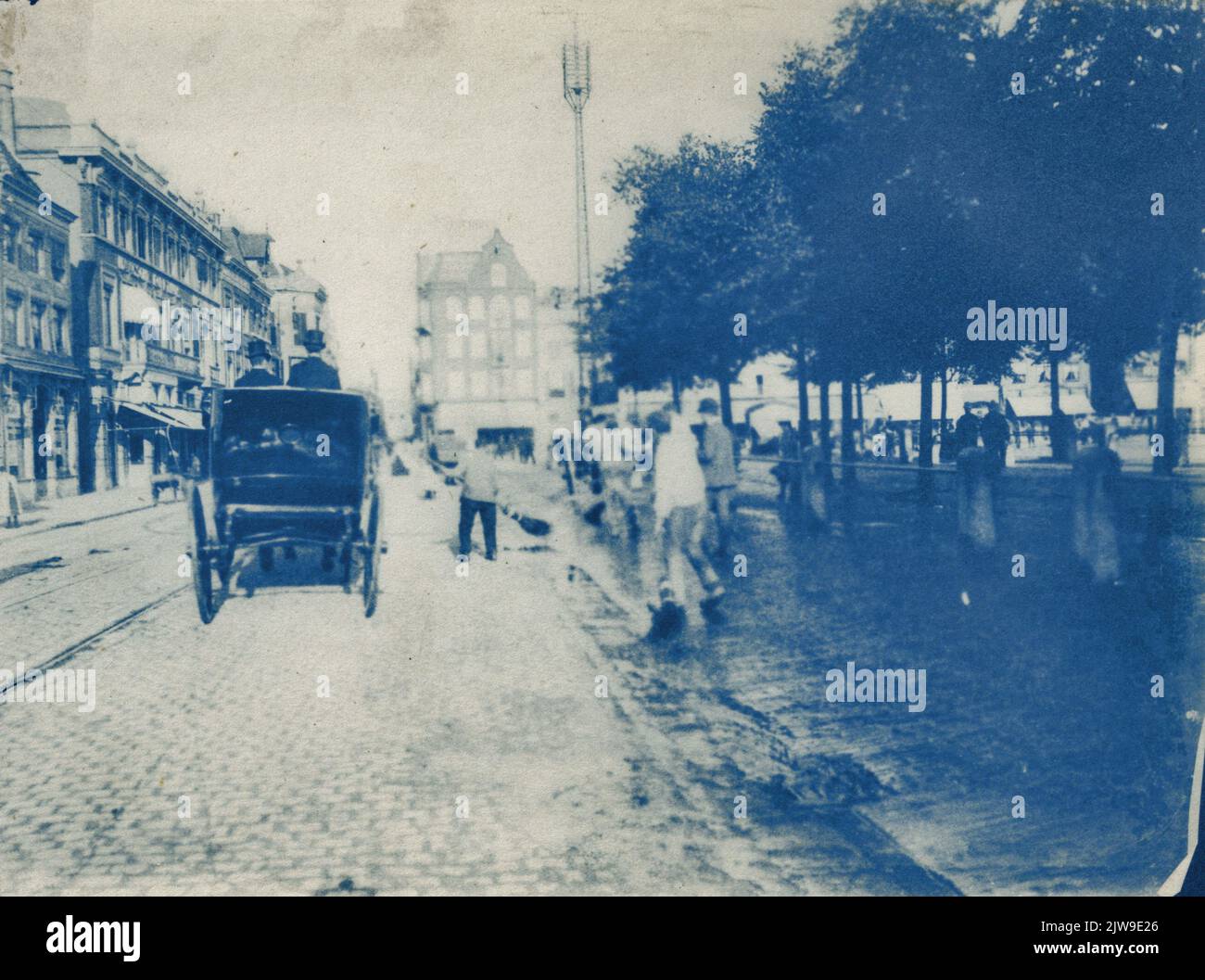 View of Vredenburg in Utrecht, from the West; On the left the houses on ...