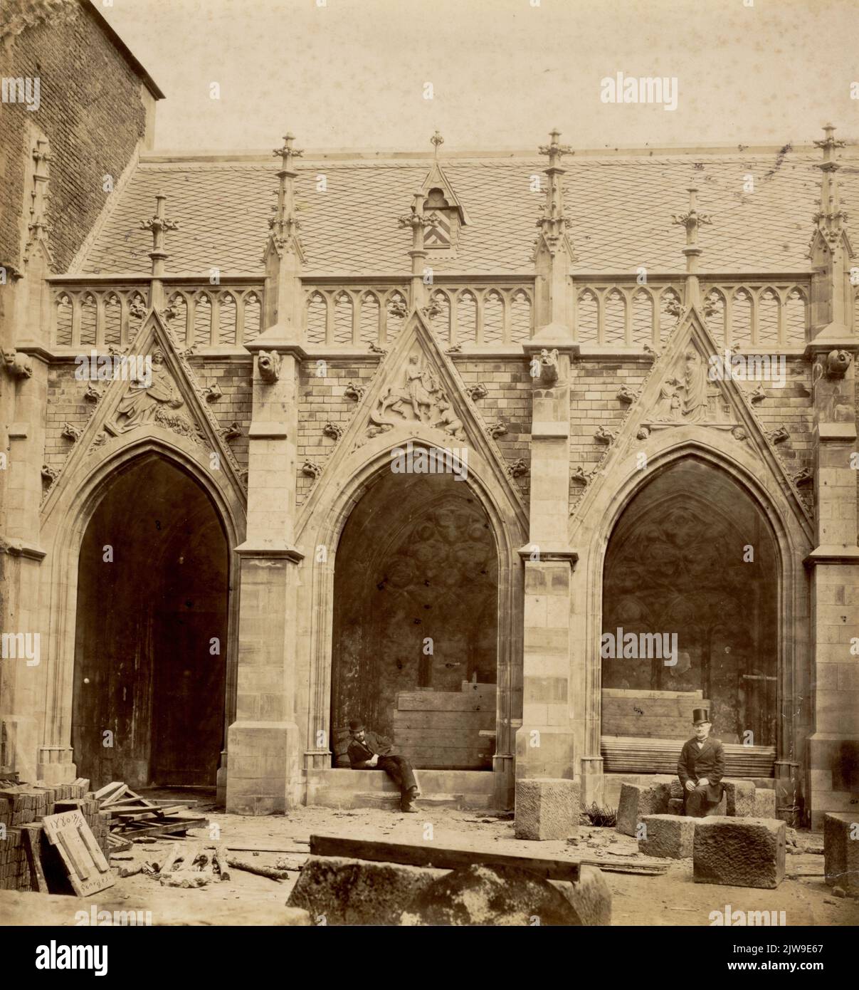 View of the restoration work on the eastern arm of the crucifix of the ...