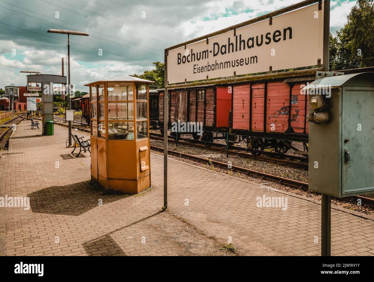 Exterior detail view of the Bochum Railway Museum German railway ...