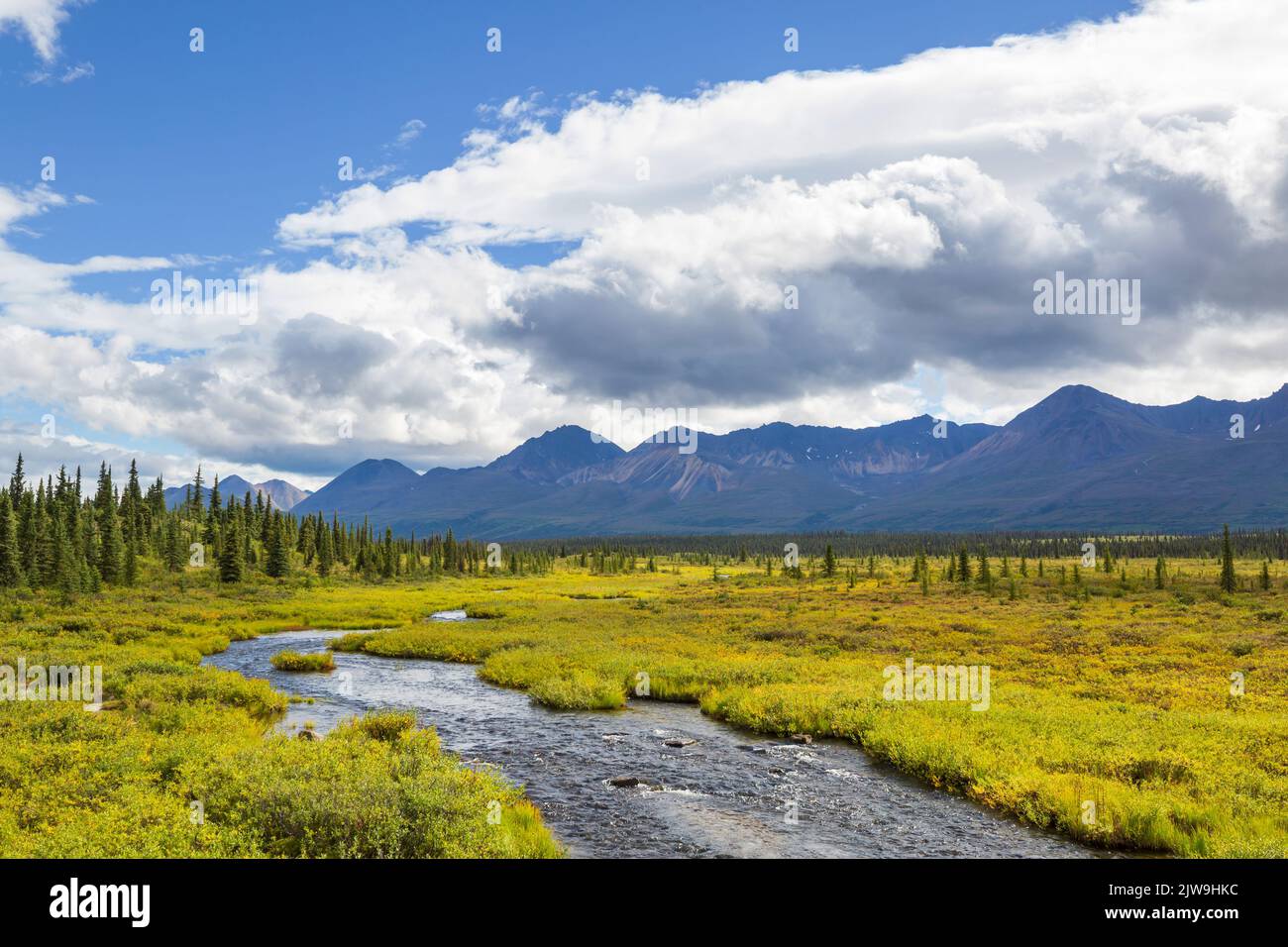 Beautiful blue river in mountains, Alaska, USA Stock Photo - Alamy