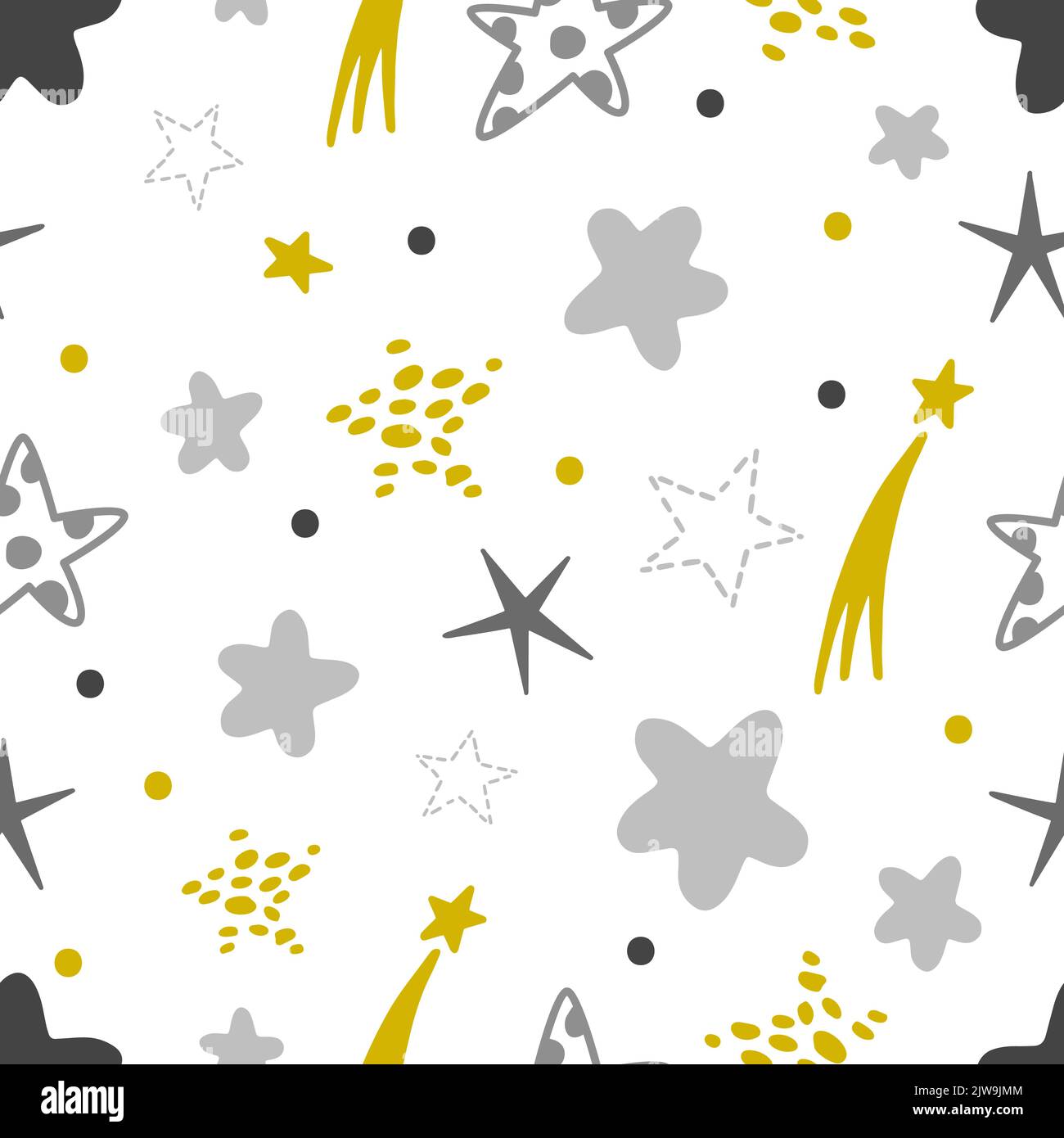 Simple doodle stars seamless pattern cosmic freehand star hi-res stock photography and images ...