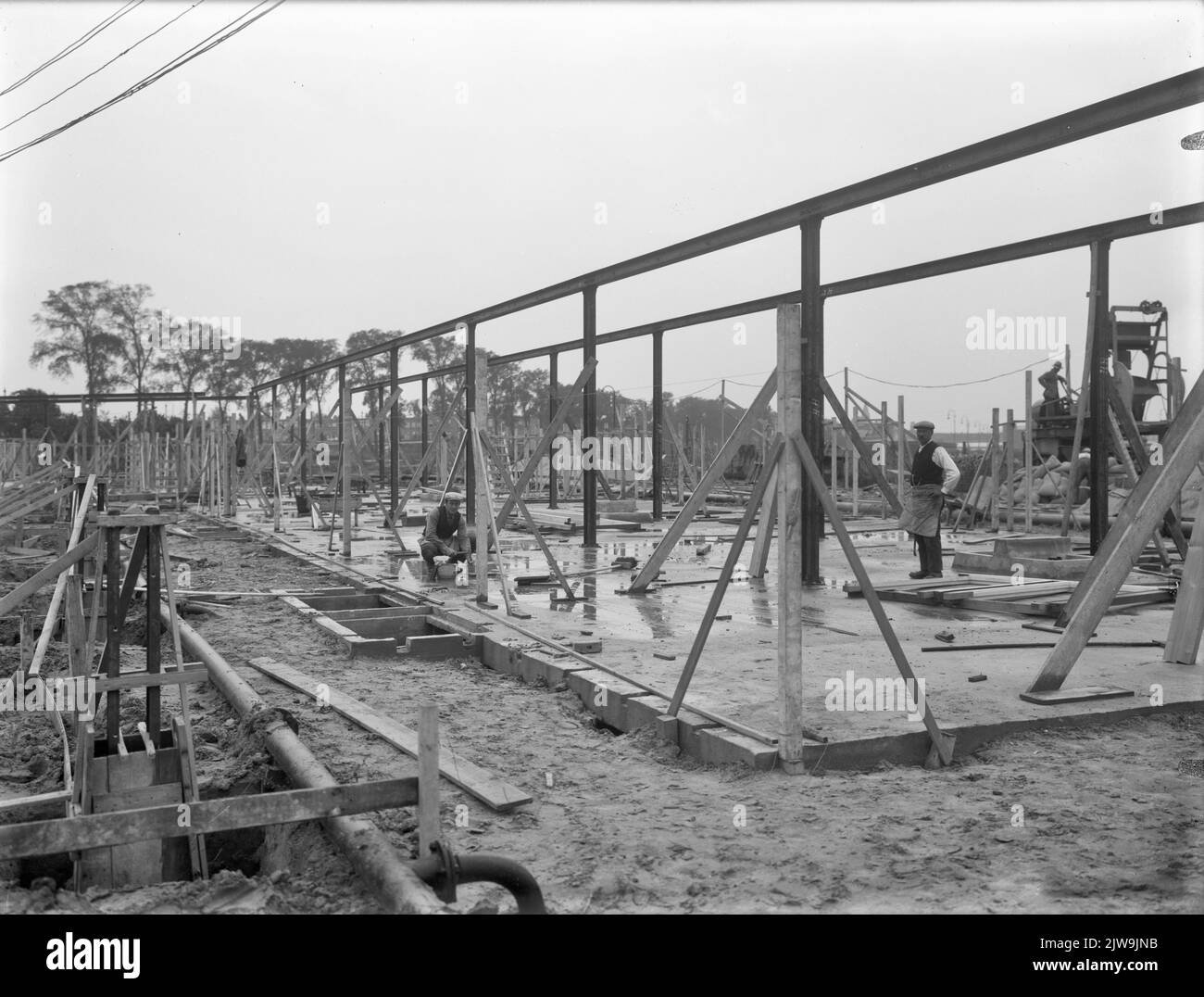 View of the vegetable pack houses under construction at Groentemarkt on ...