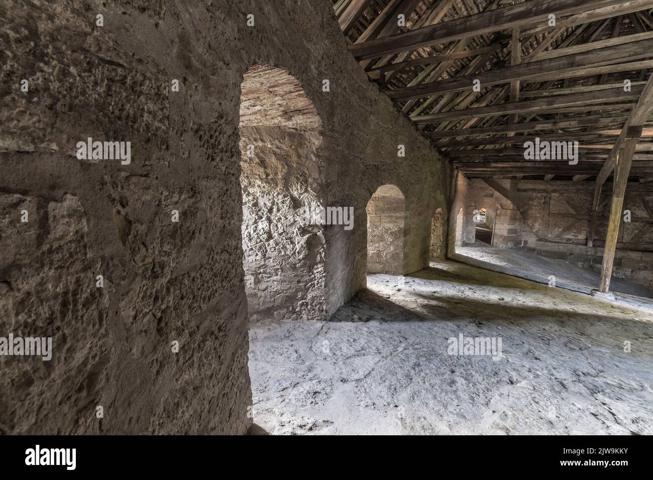 City wall of the medieval city of Rothenburg uppon Tauber Stock Photo ...