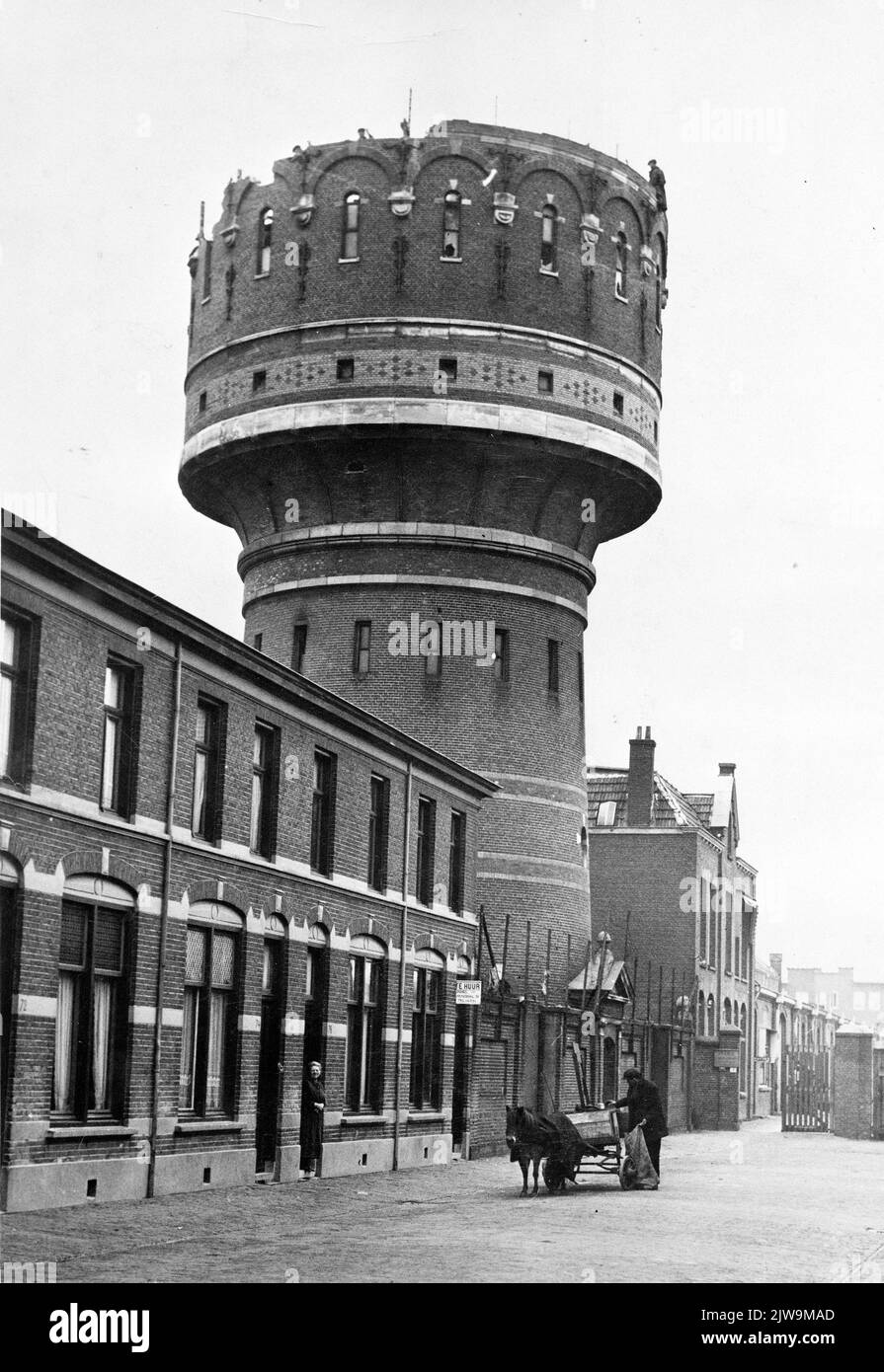 View of the water tower on the Riouwstraat in Utrecht, during the ...
