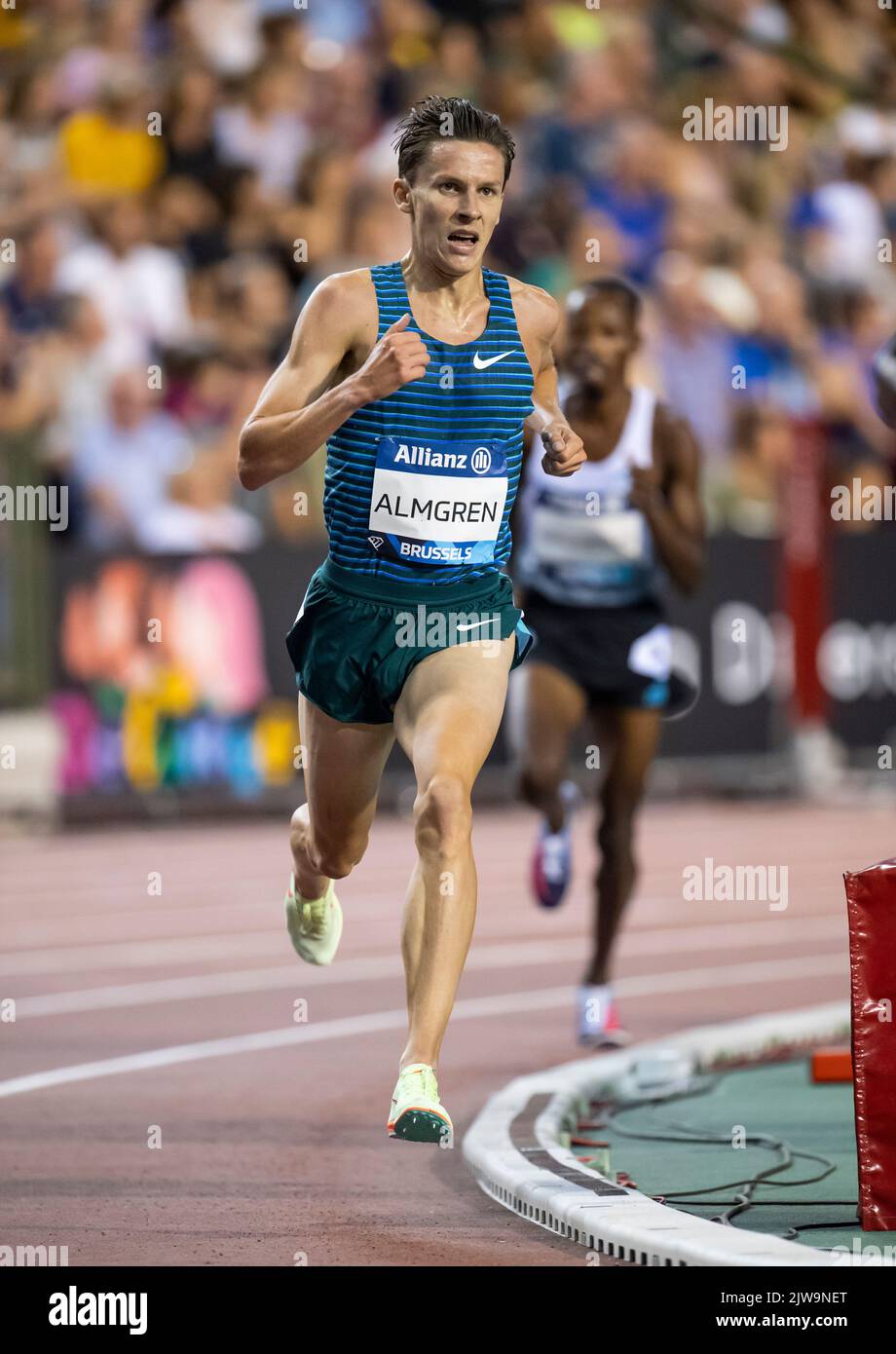 Andreas Almgren of Sweden competing in the men's 5000m during the ...