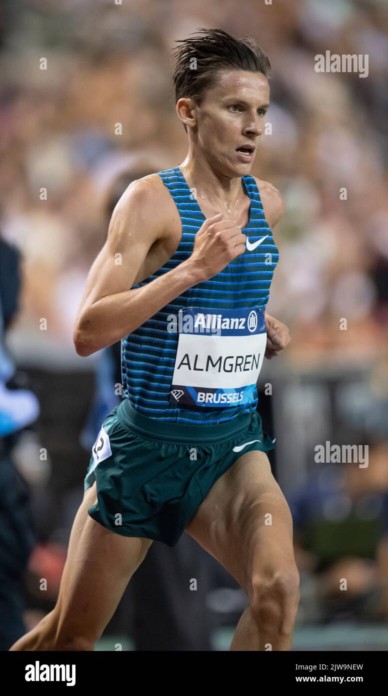 Andreas Almgren of Sweden competing in the men's 5000m during the ...