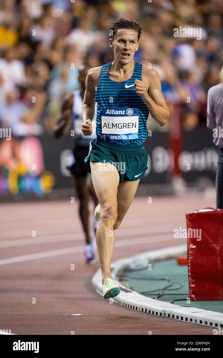 Andreas Almgren of Sweden competing in the men's 5000m during the ...