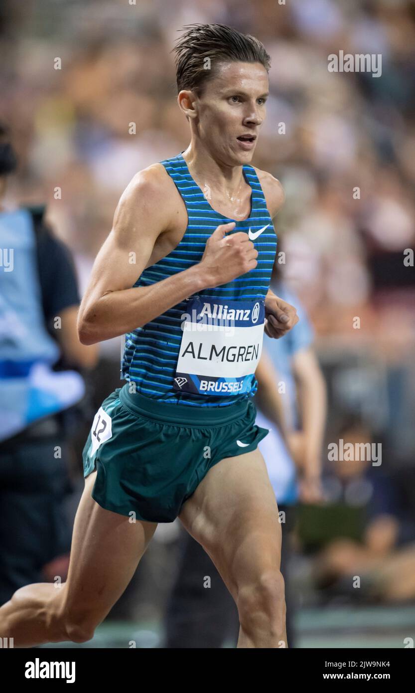 Andreas Almgren of Sweden competing in the men's 5000m during the ...