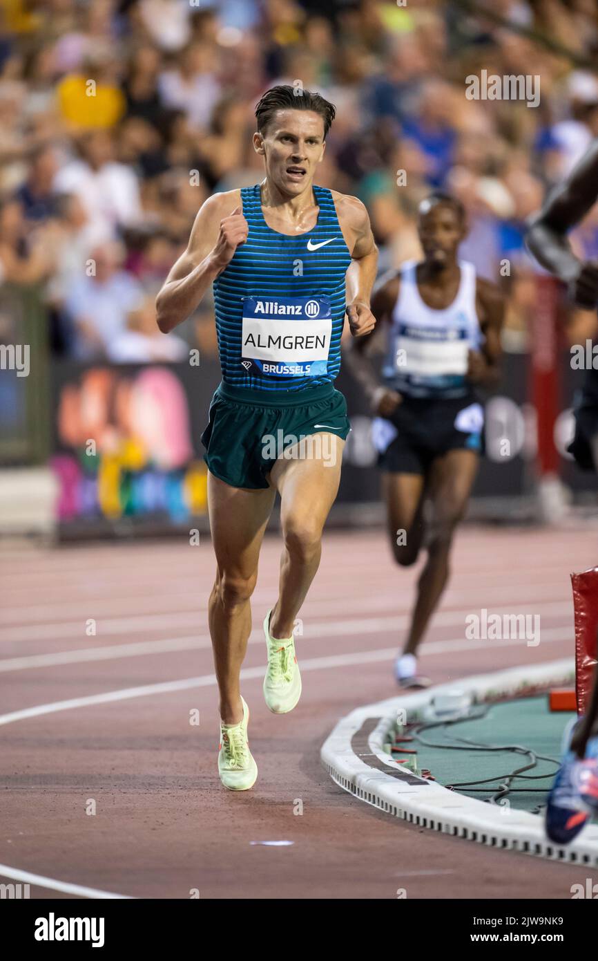 Andreas Almgren of Sweden competing in the men's 5000m during the ...