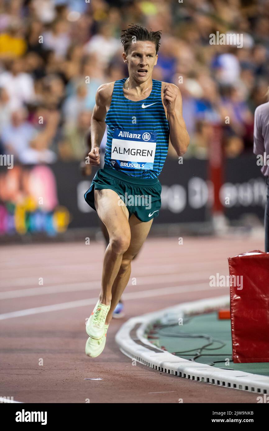 Andreas Almgren of Sweden competing in the men's 5000m during the ...