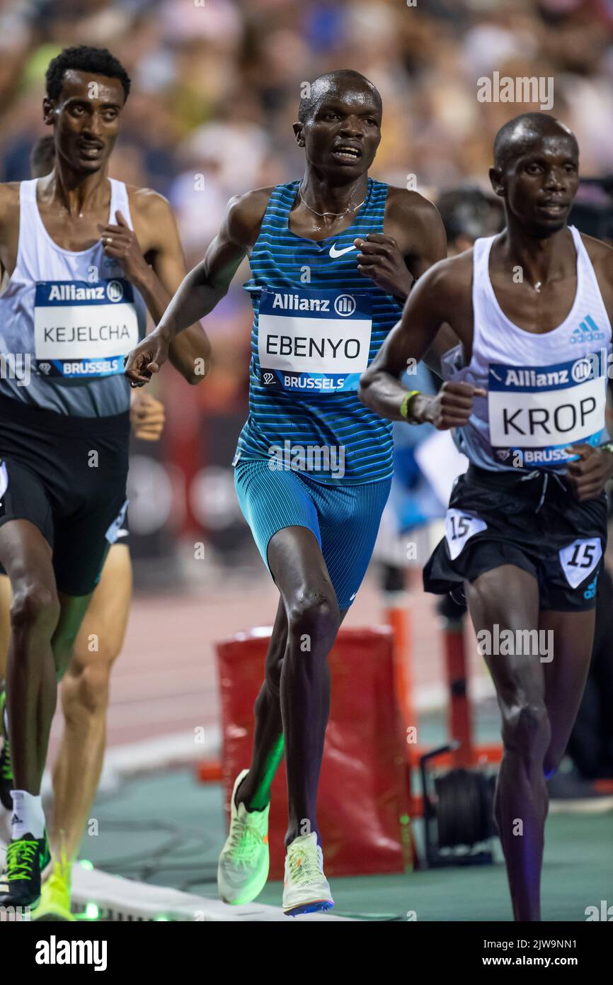 Daniel Simiu Ebenyo of Kenya competing in the men's 5000m during the ...