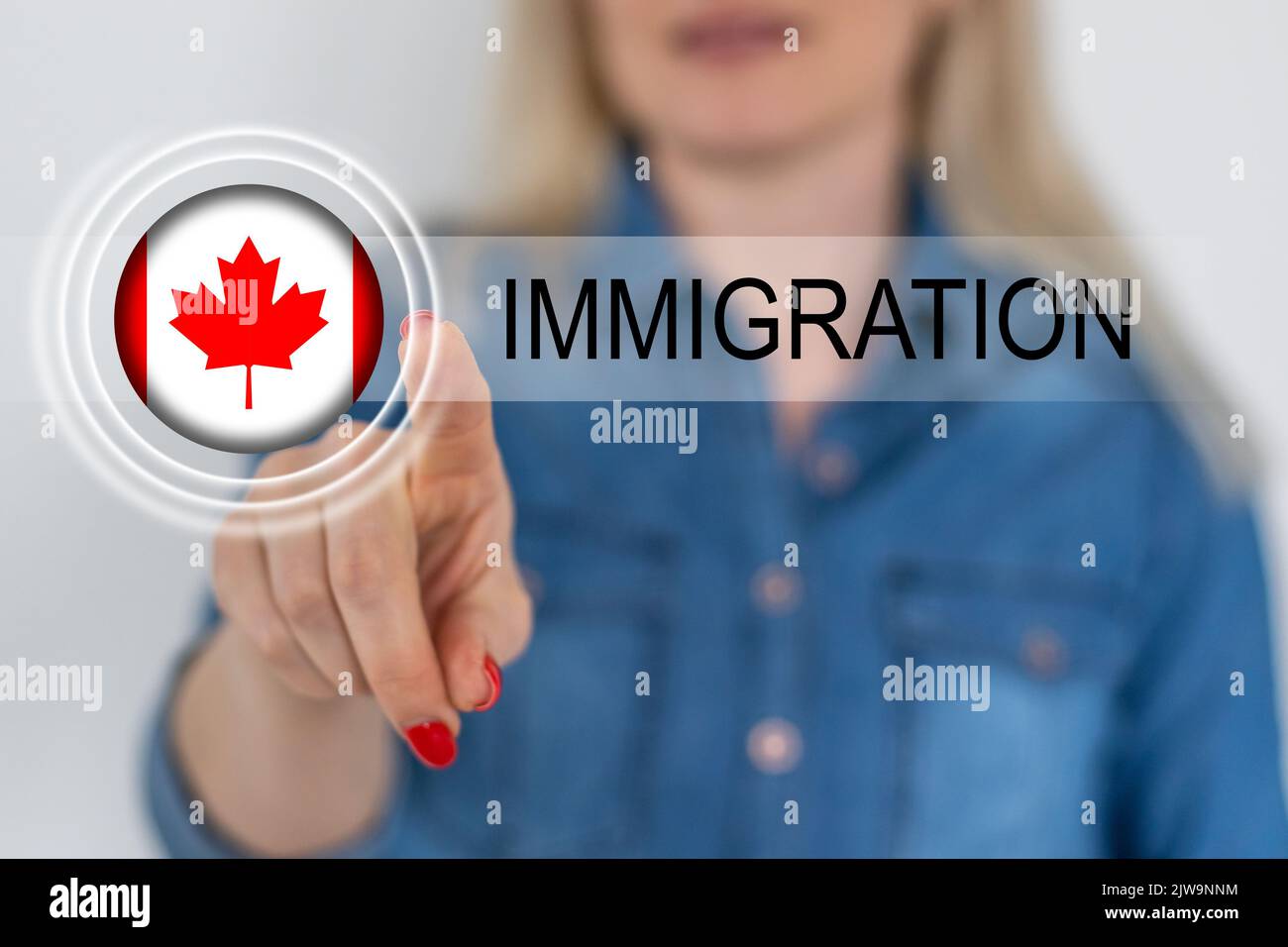 flag of canada and inscription immigration Stock Photo - Alamy
