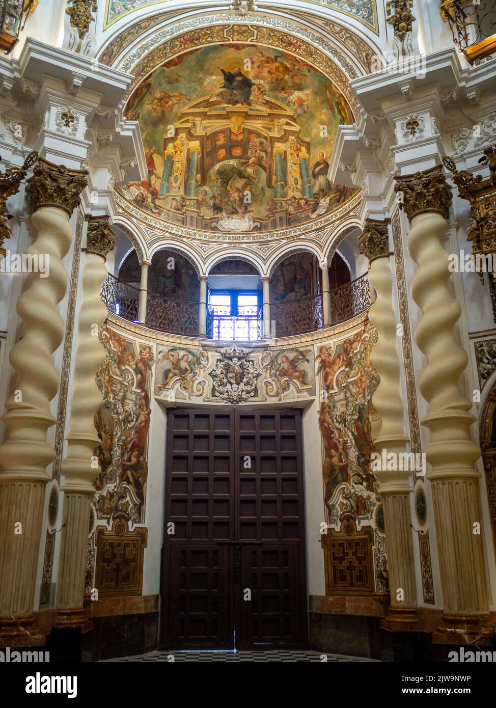 Church of Saint Louis of France doorway and celing frescoes by Domingo ...
