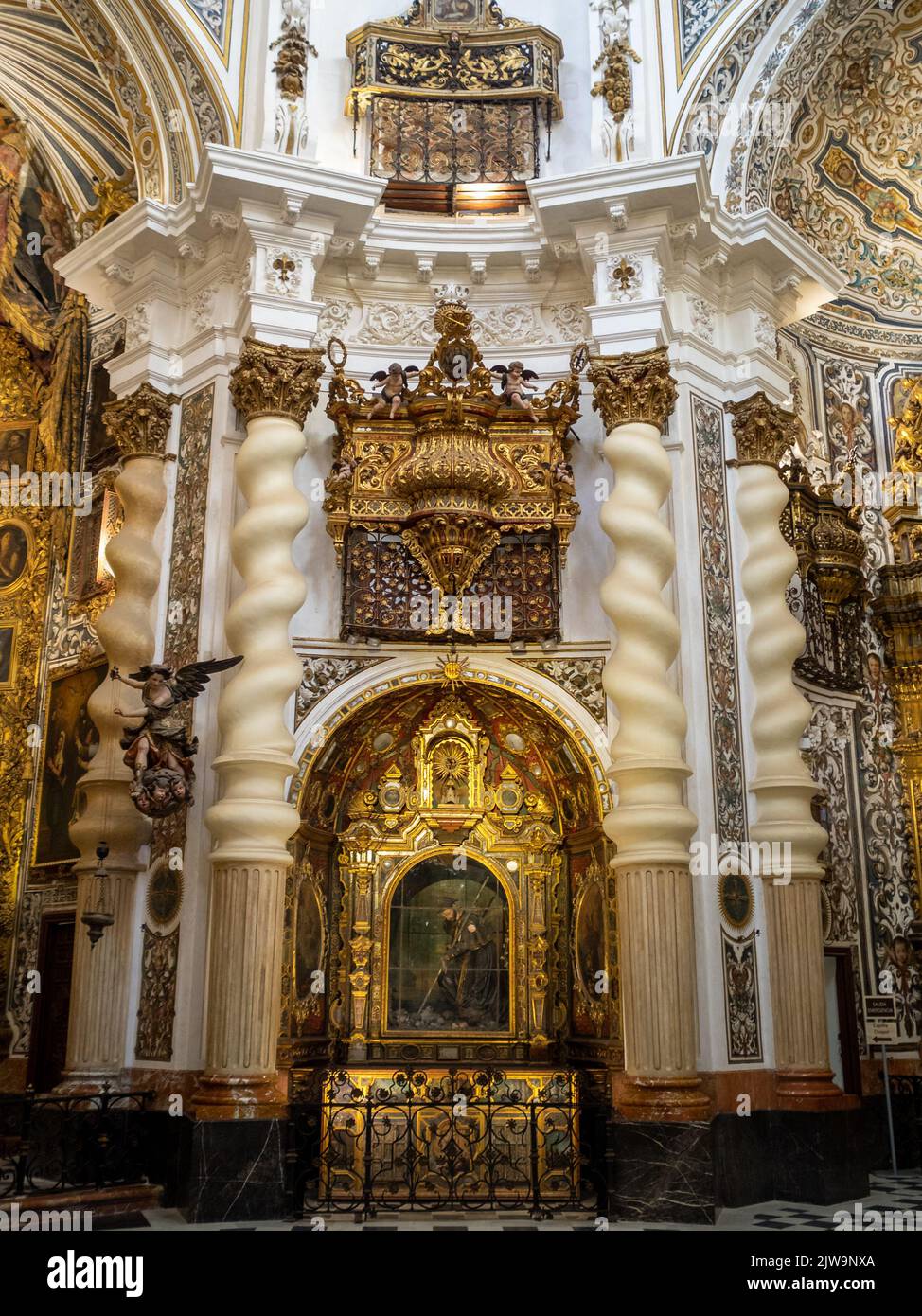 Church of Saint Louis of France baroque altarpiece in disguised pillar ...