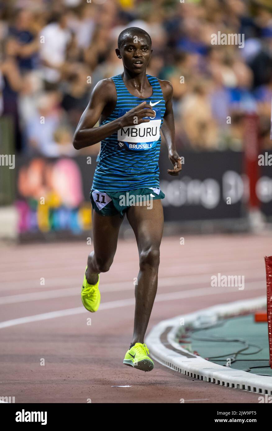 Stanley Waithaka Mburu of Kenya competing in the men's 5000m during the Allianz Memorial Van ...