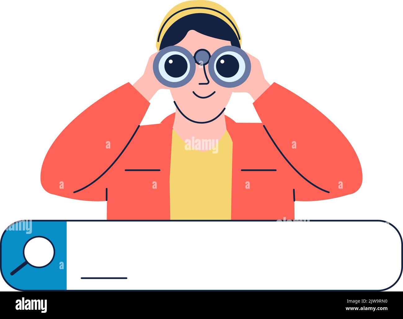 Man Looking Through Binoculars Clipart