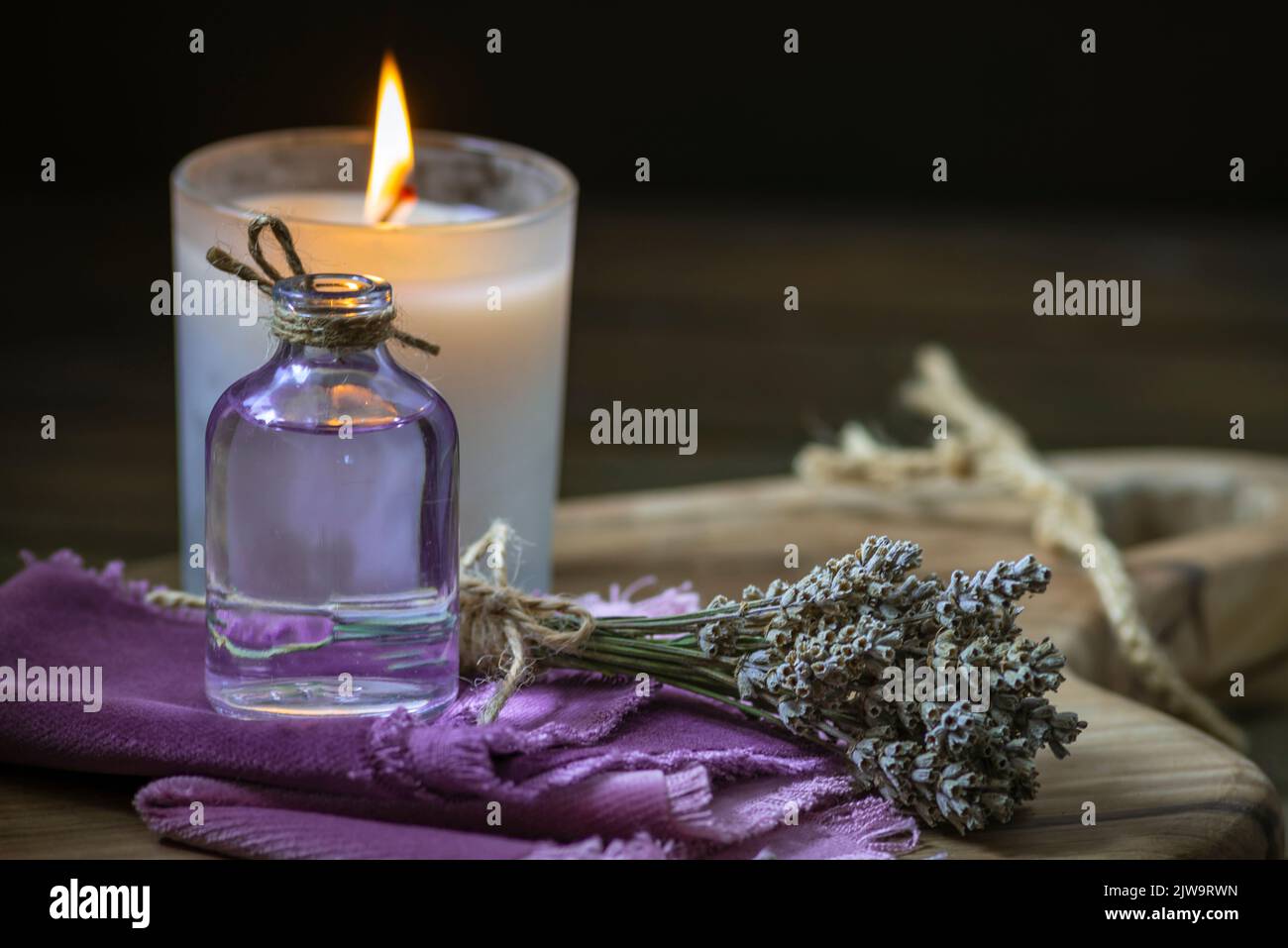 Glass bottle Lavender essential oil dried seed aromatherapy spa massage ...