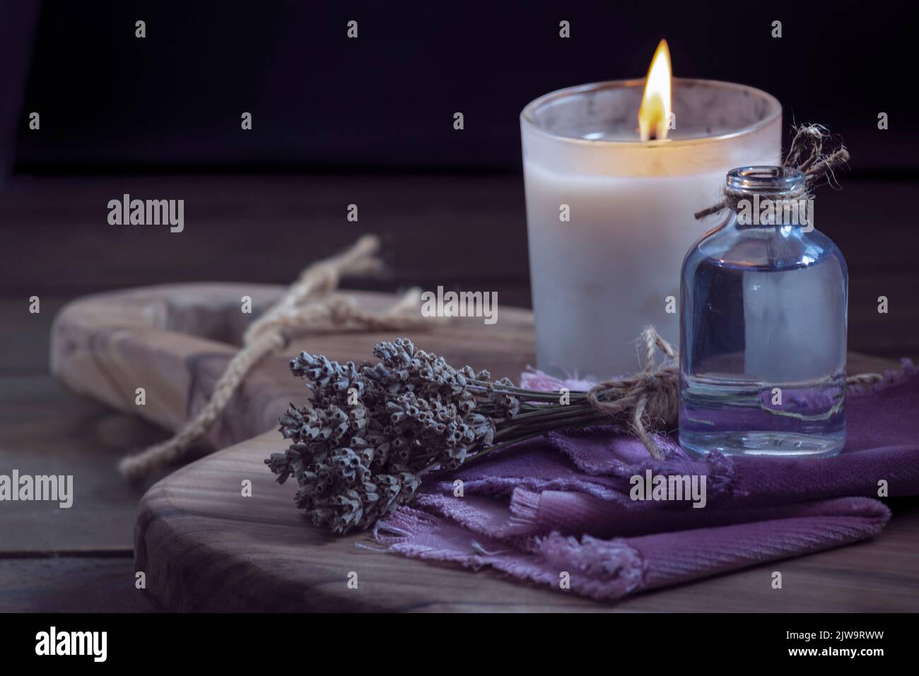 Glass bottle Lavender essential oil dried seed aromatherapy spa massage ...