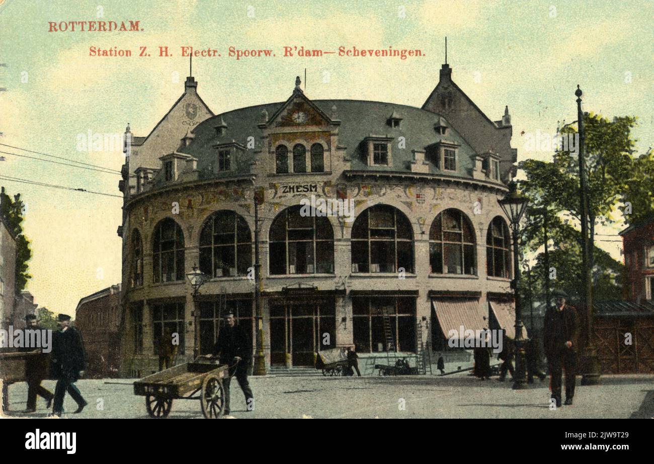 Rotterdam. / Station Z.H. Electr. Railway. R'dam - Scheveningen. Recto ...