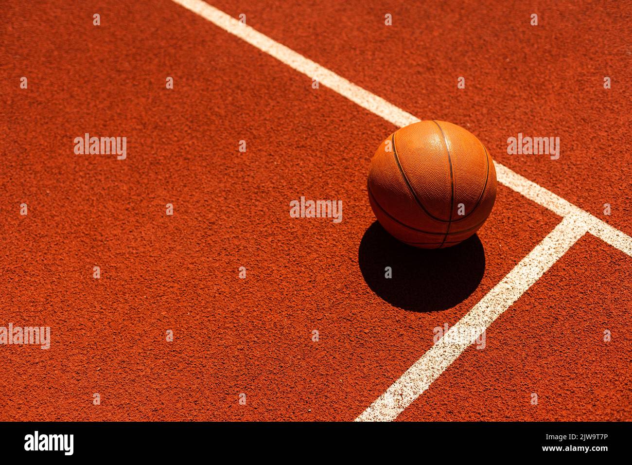 Basketball on Court Floor close up Stock Photo - Alamy