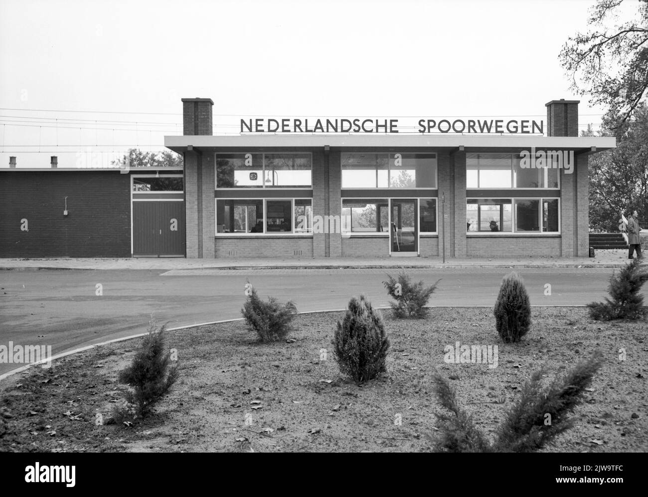 View of the facade of the N.S. station Veenendaal-De Klomp in De Klomp ...