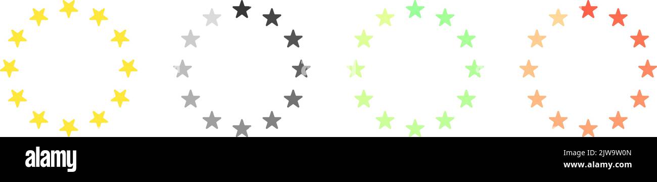 Circle star rating. Usa or europe round stars logo, gold ornamental ...