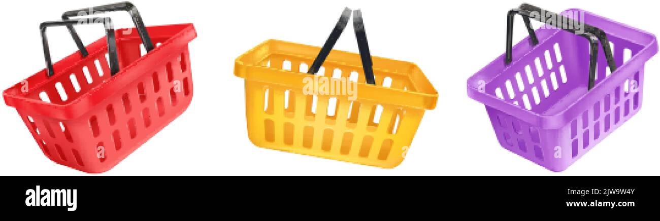 Render shopping basket. 3d shops cart selling groceries supermarket ...