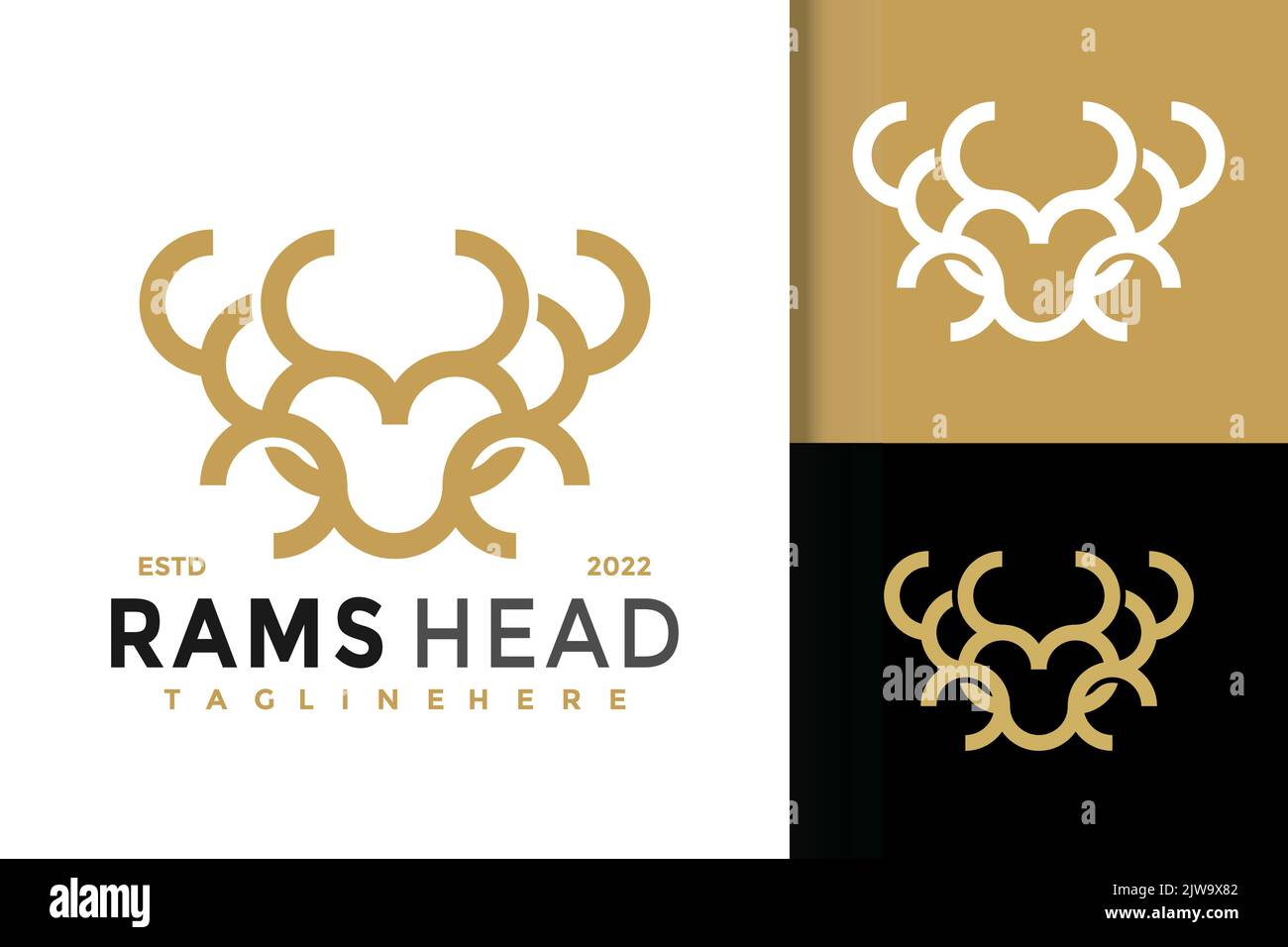 A vector illustration of logo ideas for Rams Head Company Stock Vector ...