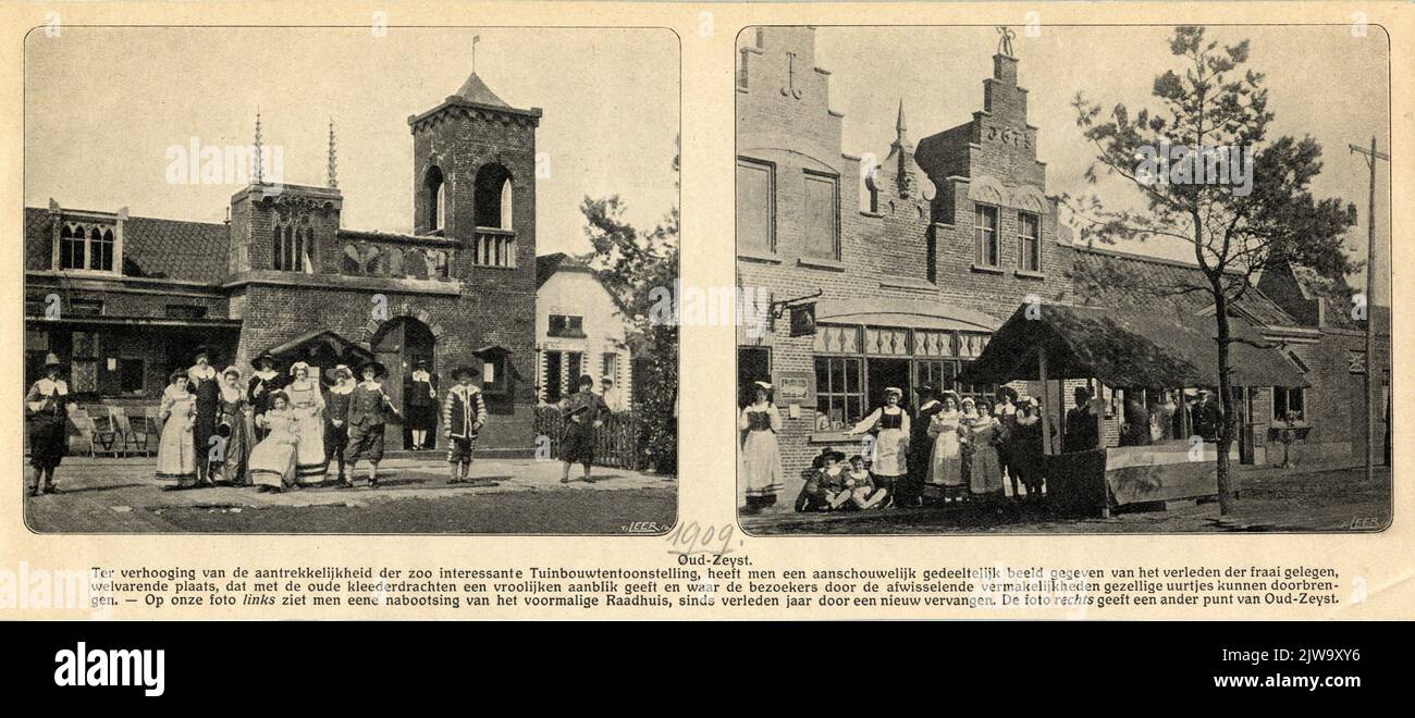 Collage of faces of the Historical Exhibition Oud-Zeist in Zeist:- The ...