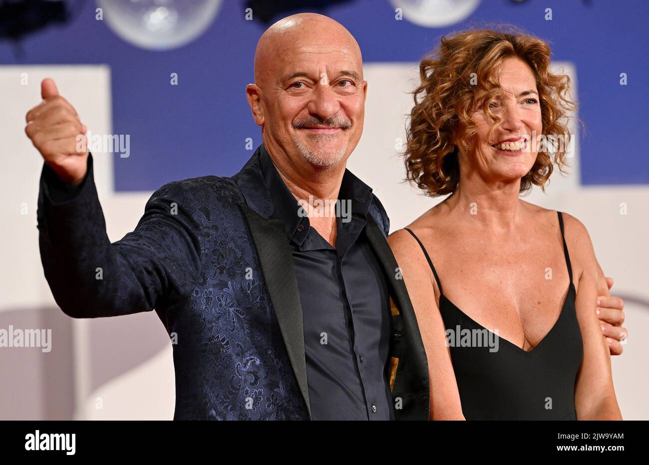 September 4, 2022, VENICE: Italian actor Claudio Bisio and his wife ...