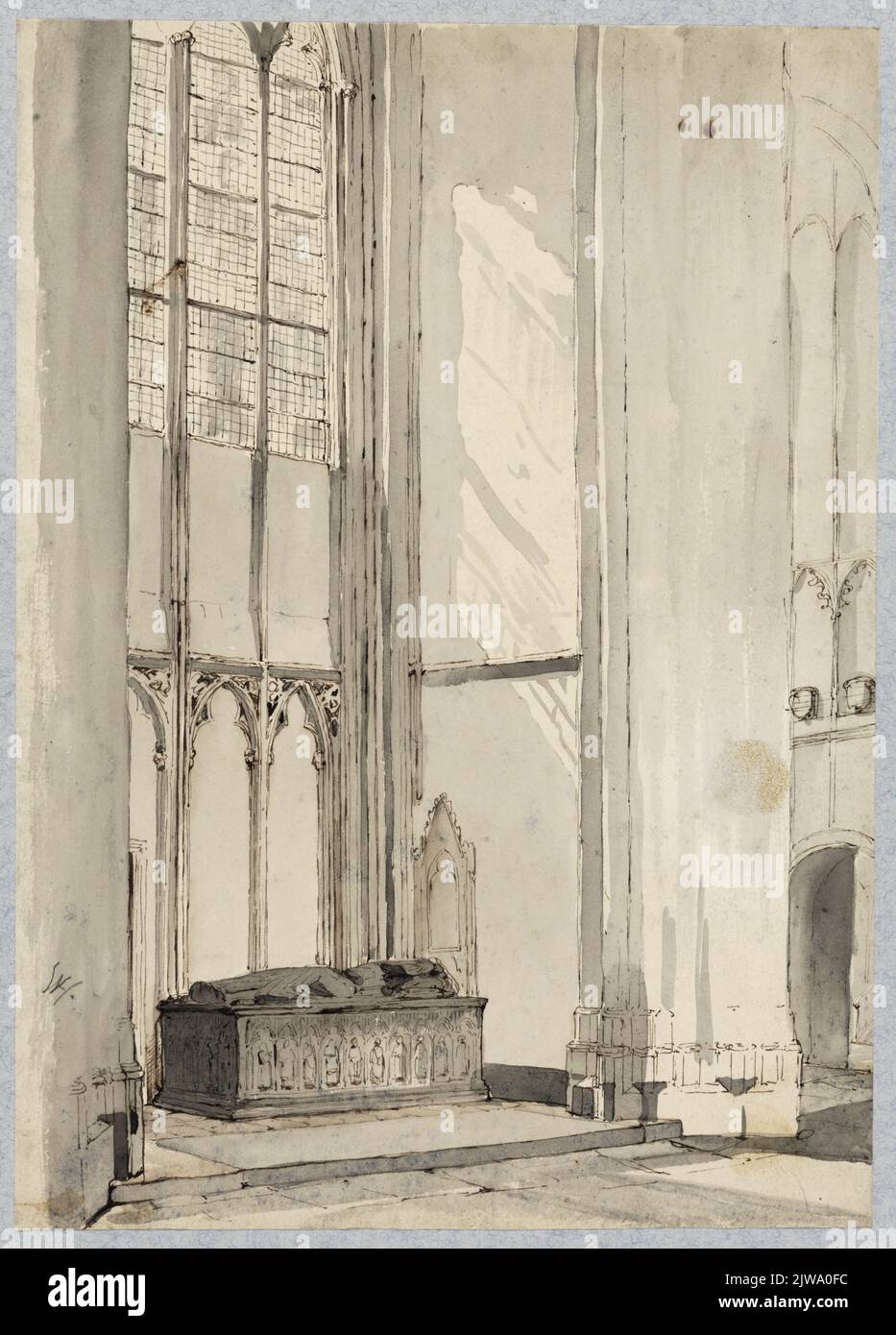 Interior of the Domkerk in Utrecht: face from the southern side of the ...