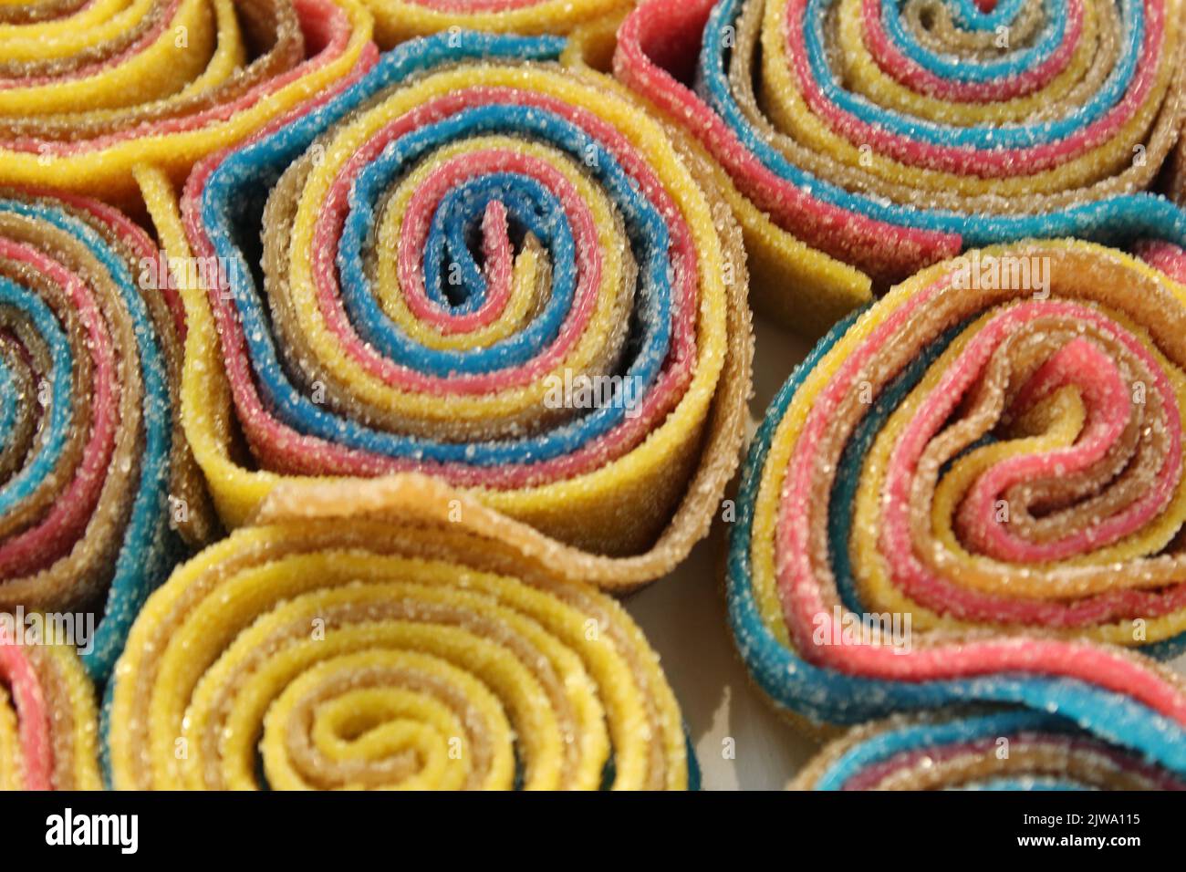 chewy leaf marmalade in stripes multi-colored yellow blue red green ...