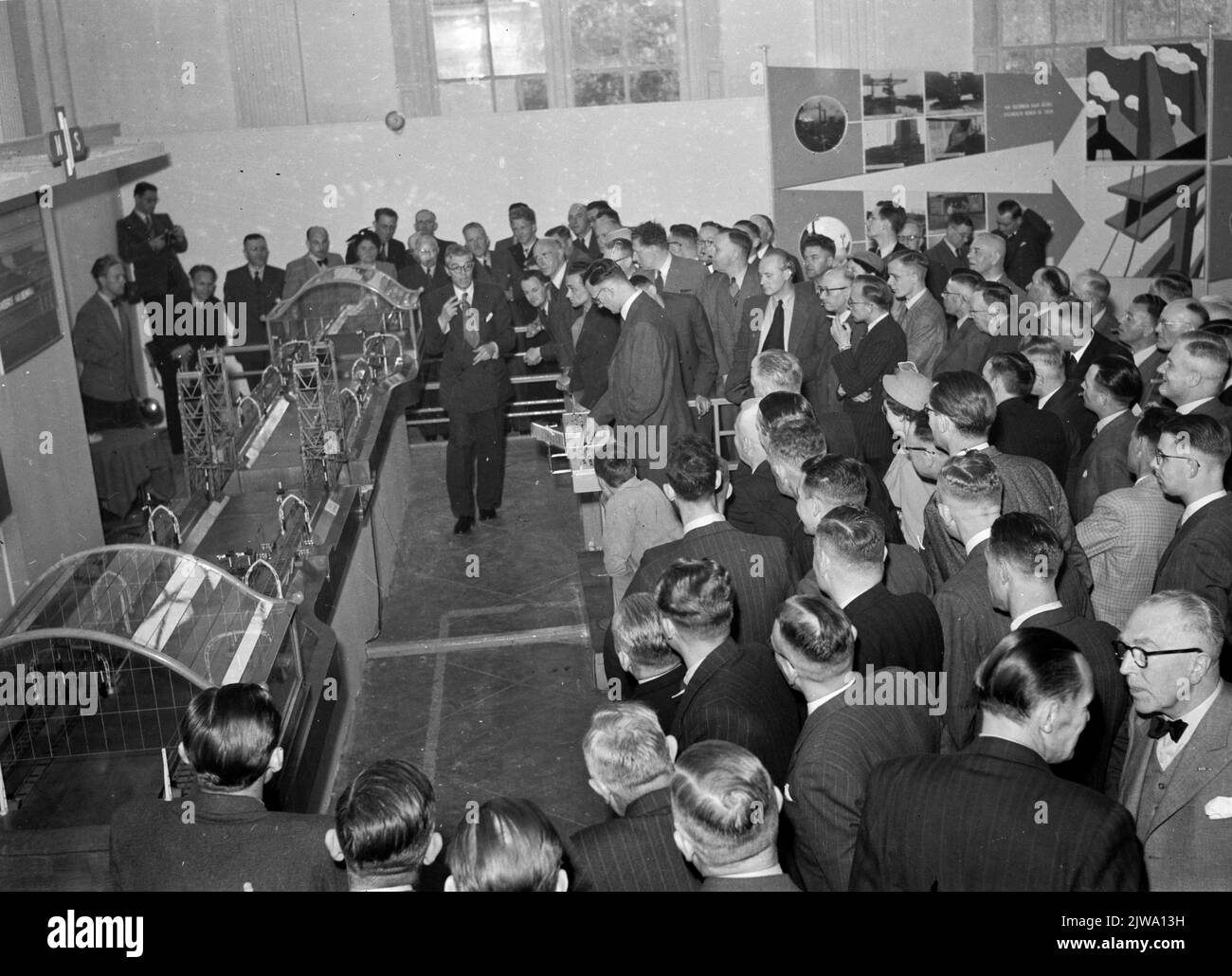Image of the interested parties at the model track of the N.S. at the ...