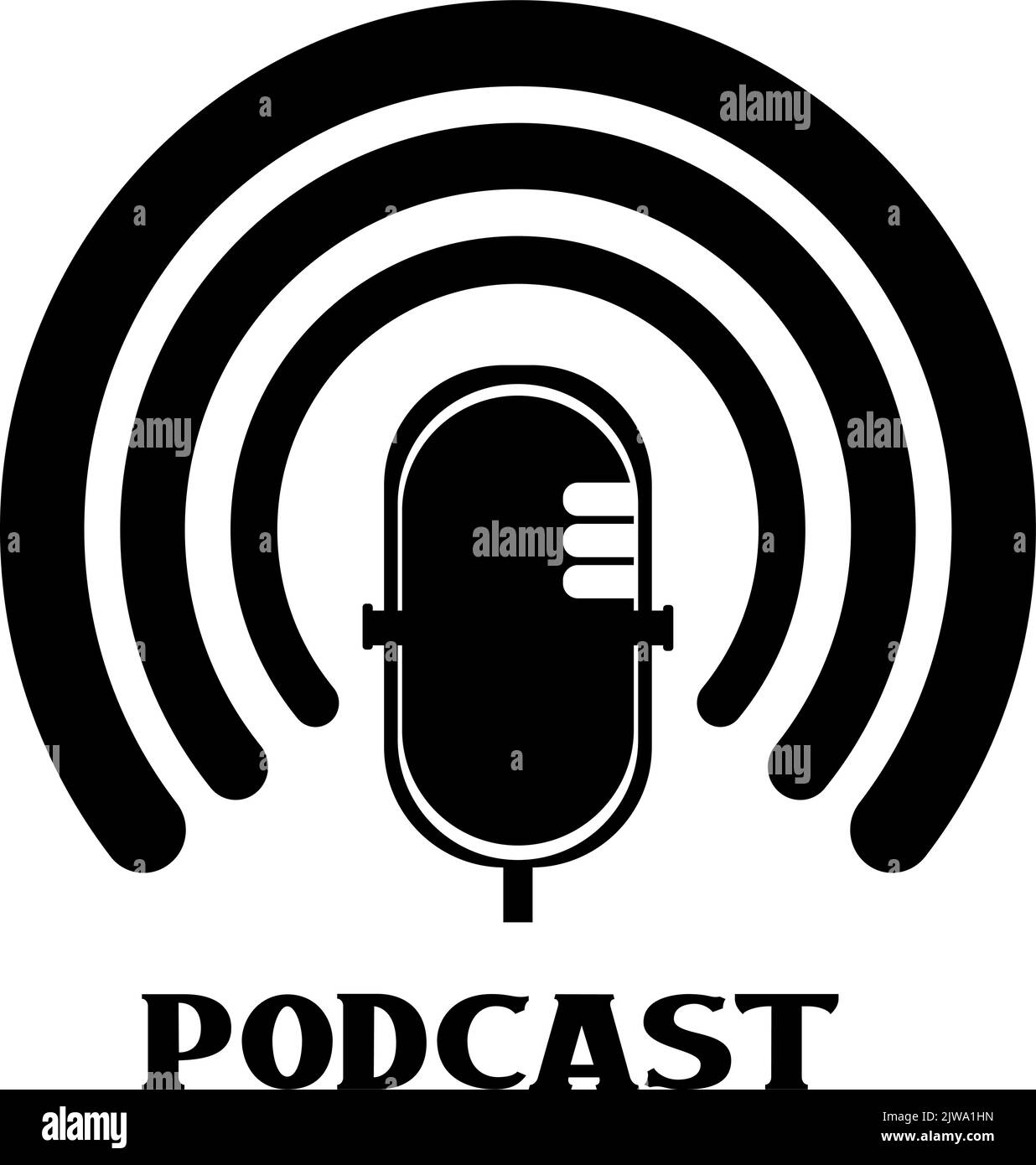 Microphone icon. Trendy design, template. Vector illustration for Podcast Day, Radio Day.Modern ...