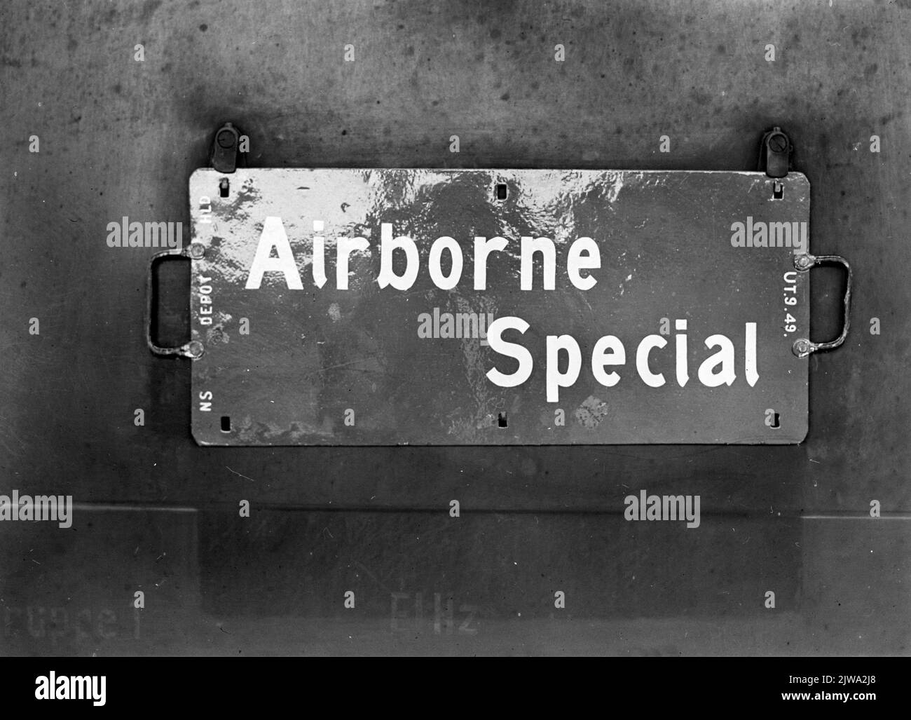 Image of a price plate of the Airborne Special on a train Stock Photo ...