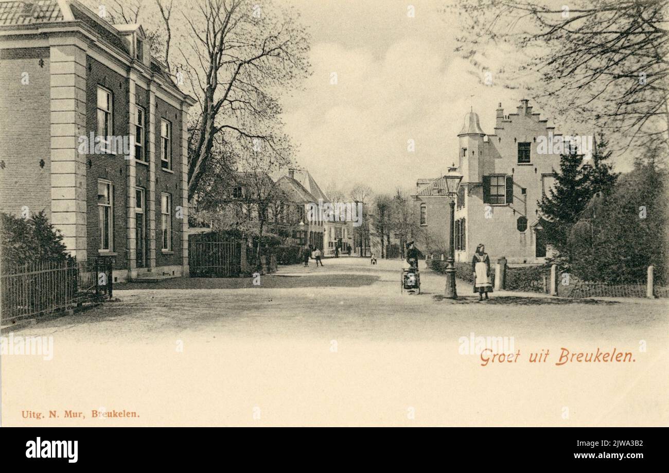 View on the road at the height of the market in the built -up area of ...