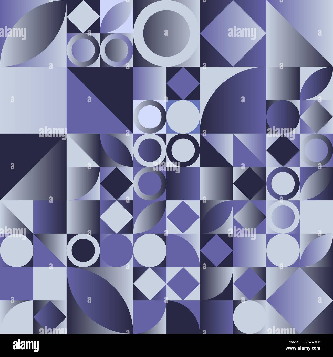 Geometric pattern, circle, triangle, square, leaves, Bauhaus style ...