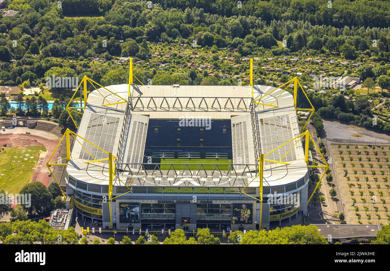 Aerial view, Signal Iduna Park, Westfalenstadion Dortmund, Bundesliga ...