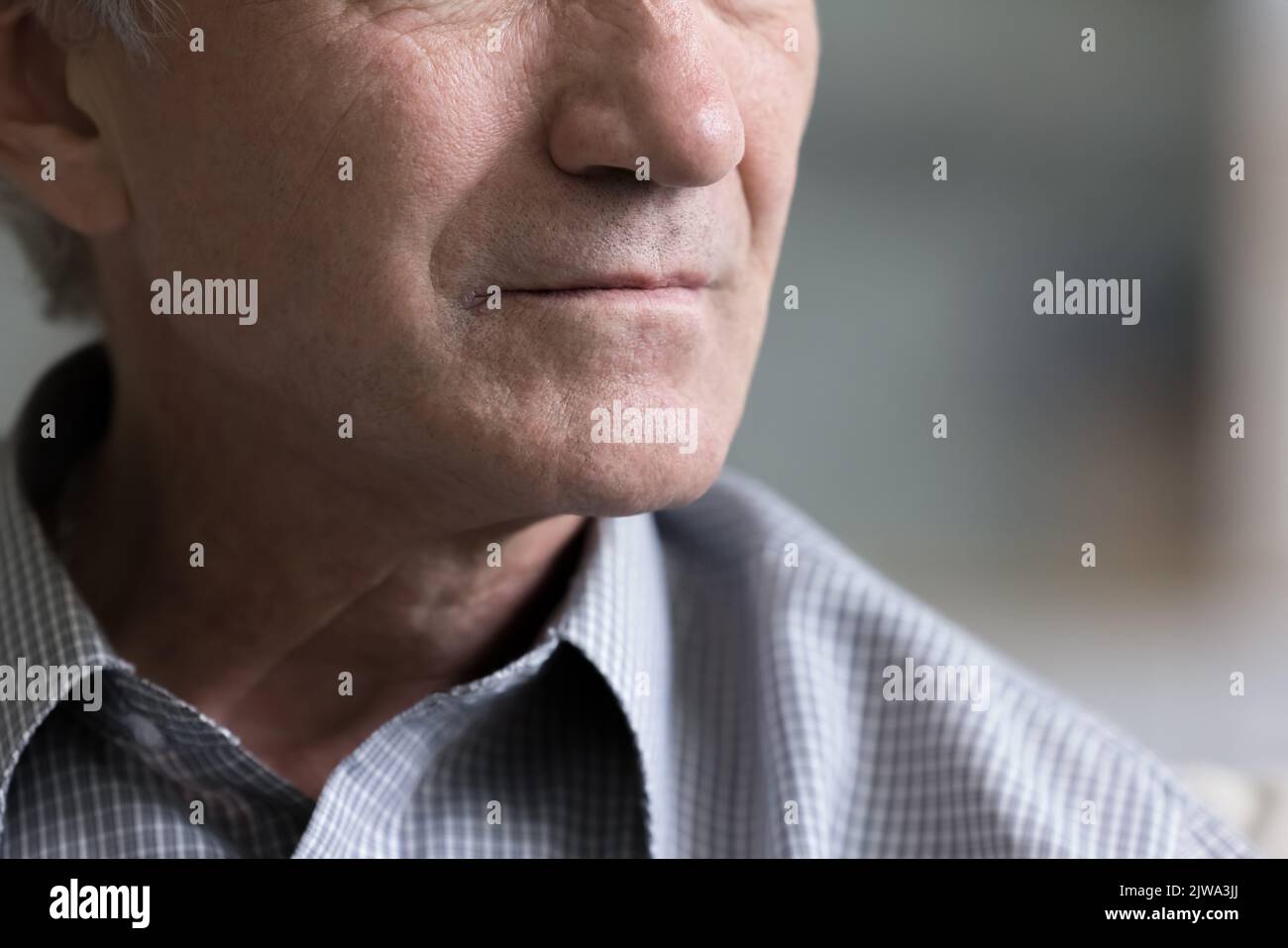 Lower face of mature elder man cropped shot portrait Stock Photo - Alamy