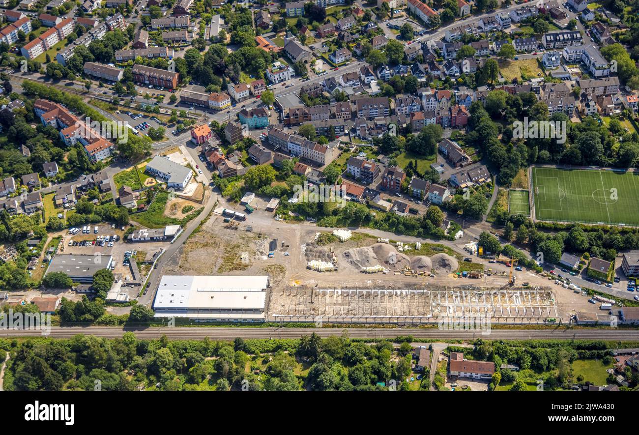 Partial demolition of the large factory hall hi-res stock photography ...