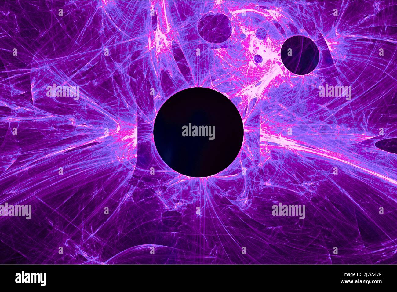 abstract background of bright purple lines on a black background ...