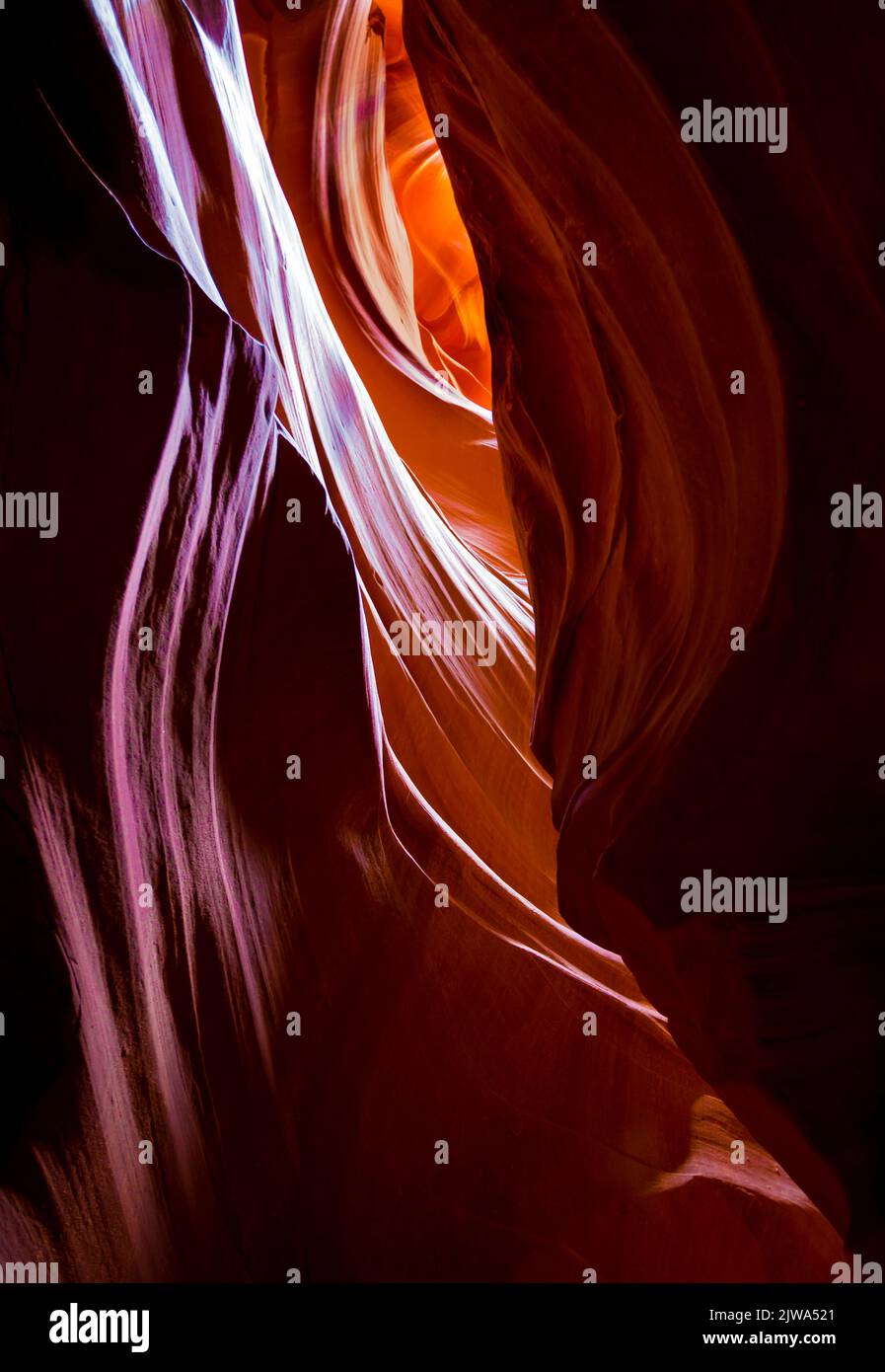Water worn walls of the caves appear as ribbons in Antelope canyon ...