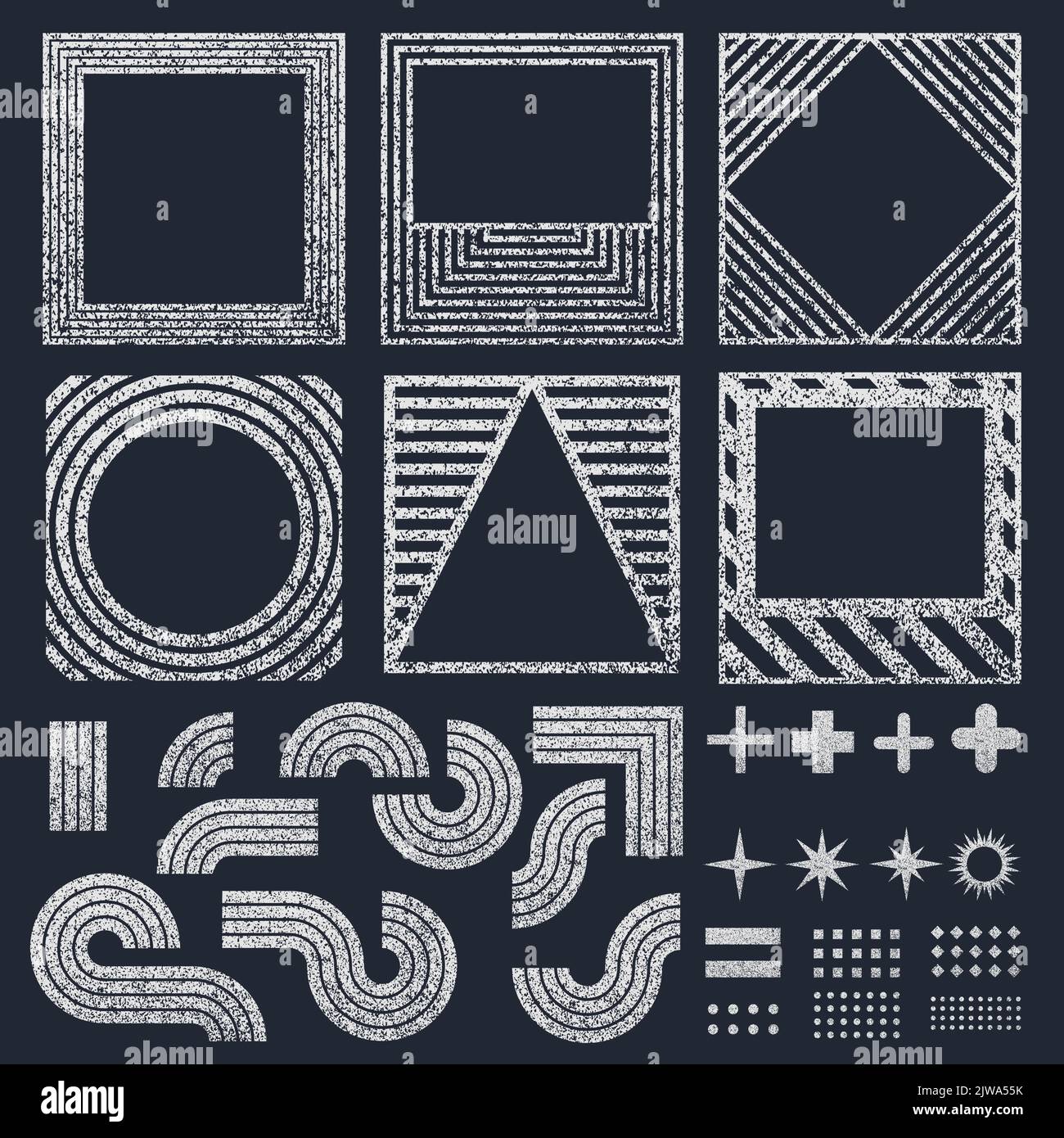 Grunge texture frame and elements set collection Stock Vector Image ...