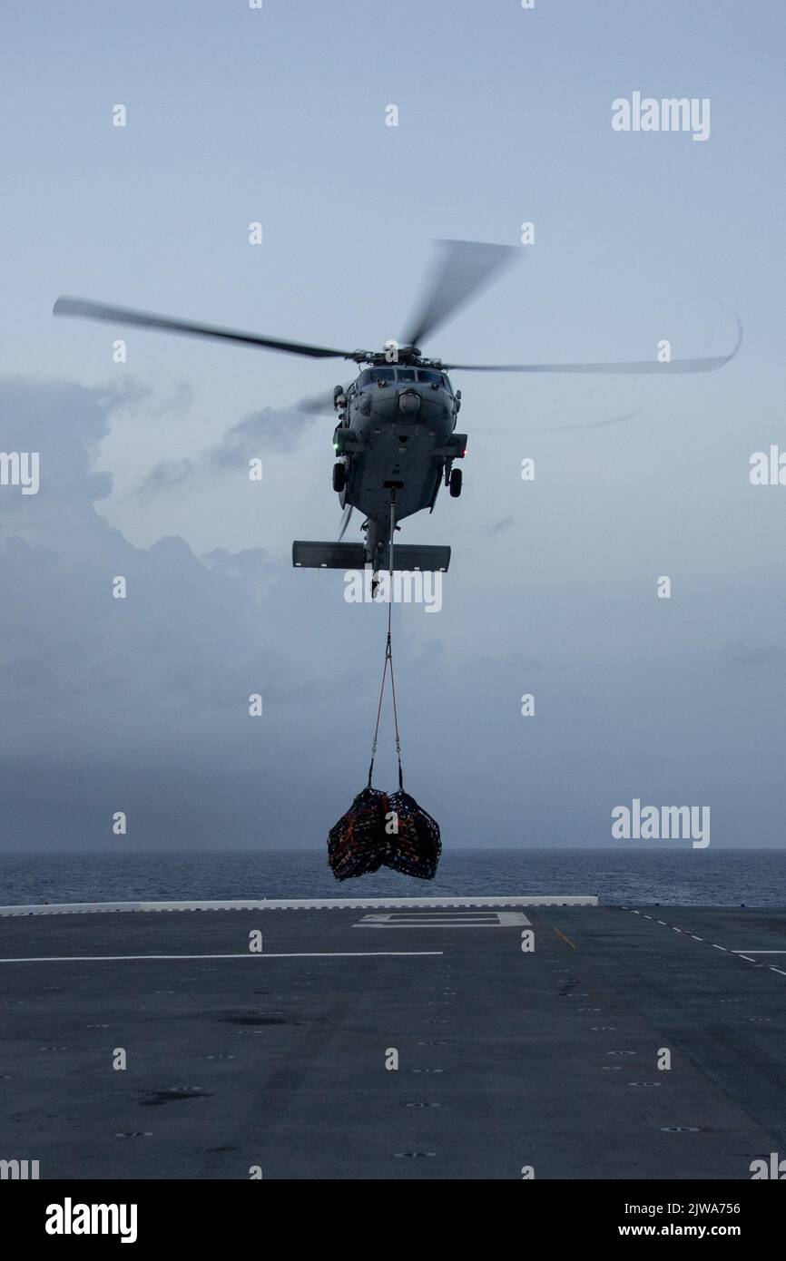 EAST CHINA SEA (Sept. 1, 2022) An MH-60S Sea Hawk helicopter from ...