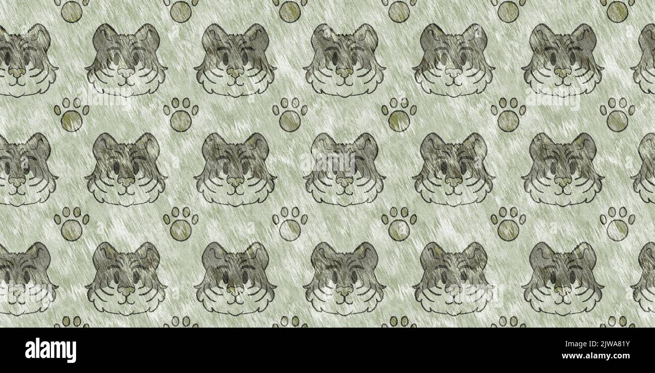 Cute safari wild tiger animal border for babies room decor. Seamless ...