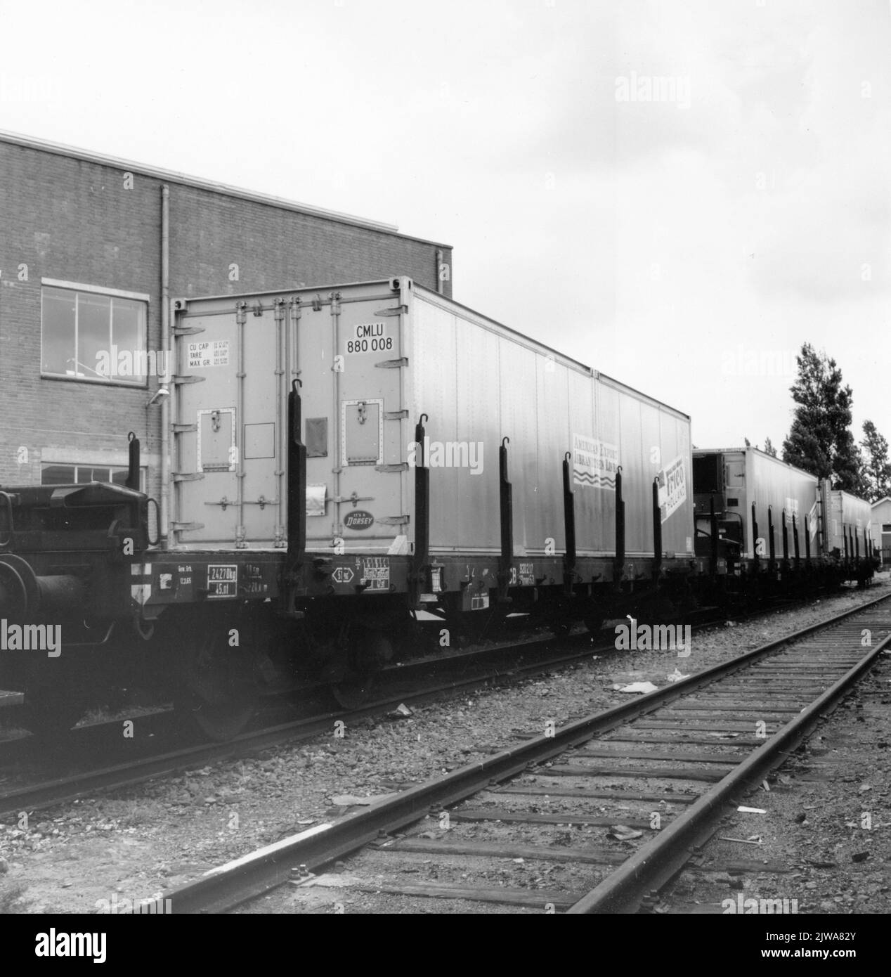 Image of some container cars at Frico in Leeuwarden Stock Photo - Alamy