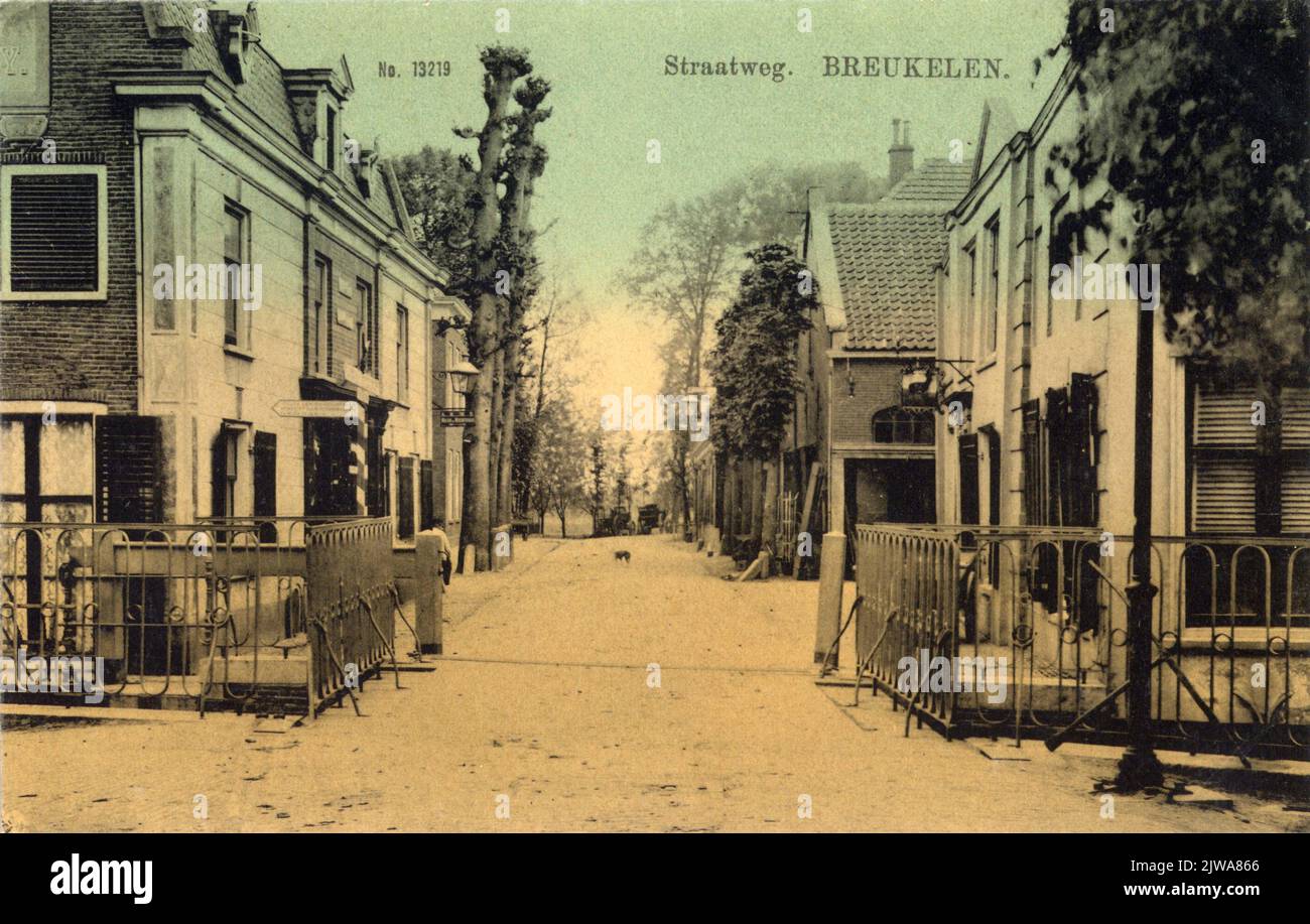 View on the road in the village center of Breukelen from the south ...
