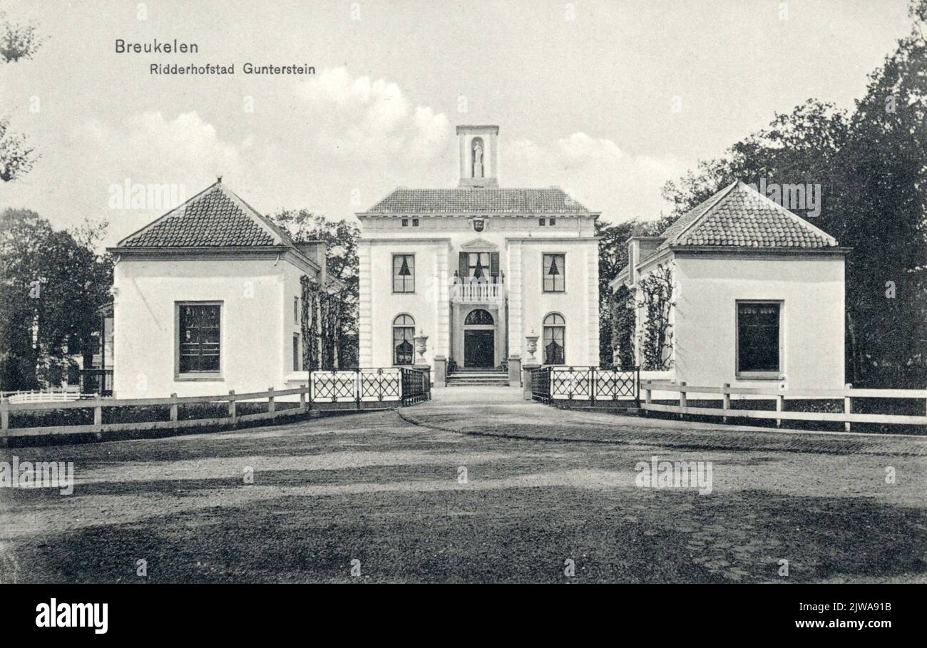 View of the front of the Gunterstein castle in Breukelen from the east ...
