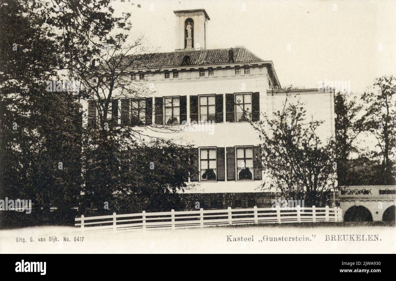 View on the left side of the Gunterstein castle in Breukelen from the ...